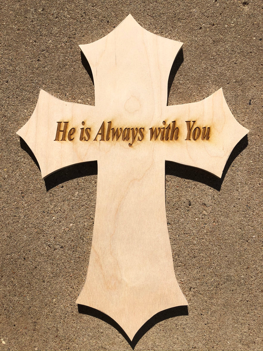 Personalized Wood Photo Cross Decor - Baltic Birch Natural Wood - Fore ...